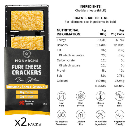 Monarchs Pure Cheese Crackers: Carb Free Keto Snacks – Monarchs Crackers
