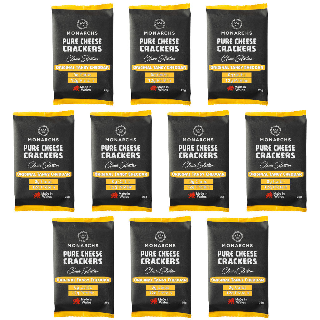 Original Tangy Cheddar Cheese Crackers (10 x 25g) – Monarchs Crackers