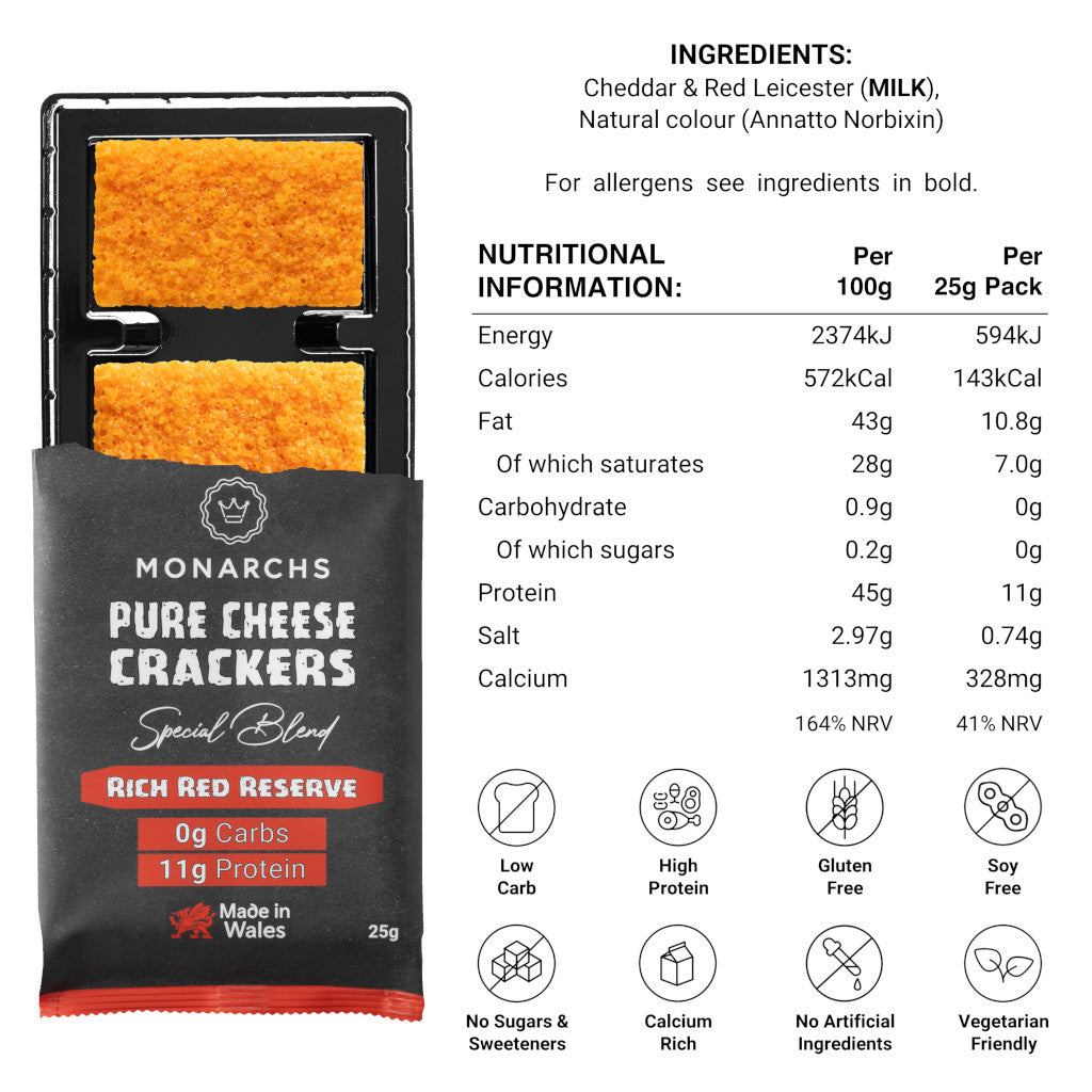 Monarchs Pure Cheese Crackers: Carb Free Keto Snacks – Monarchs Crackers