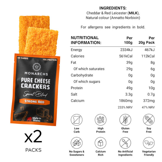Monarchs Pure Cheese Crackers: Carb Free Keto Snacks – Monarchs Crackers
